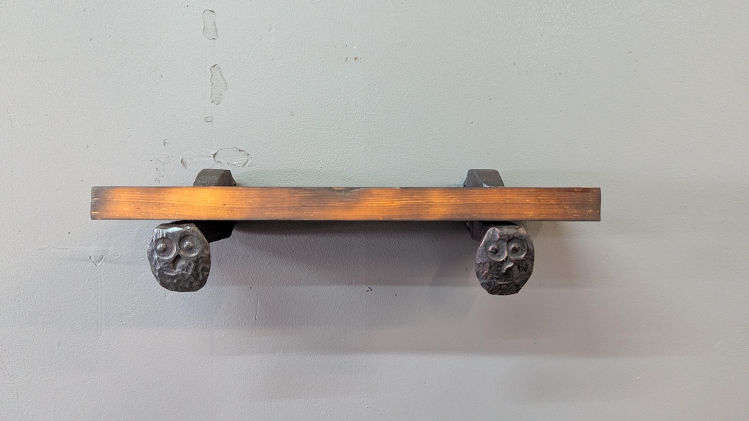 Hand Forged Railroad Spike Shelf Brackets - Etsy