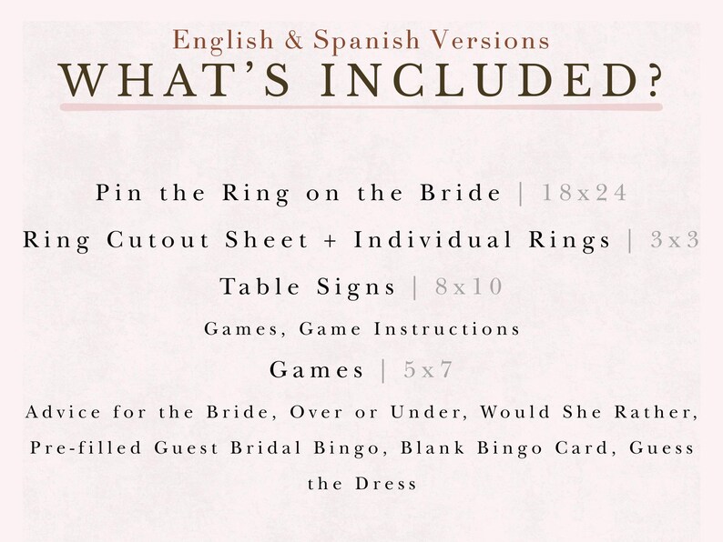 Bilingual Bridal Shower Games Bundle, English & Spanish Fiesta Bridal ...