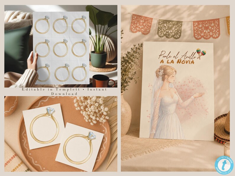 Bilingual Bridal Shower Games Bundle, English & Spanish Fiesta Bridal ...