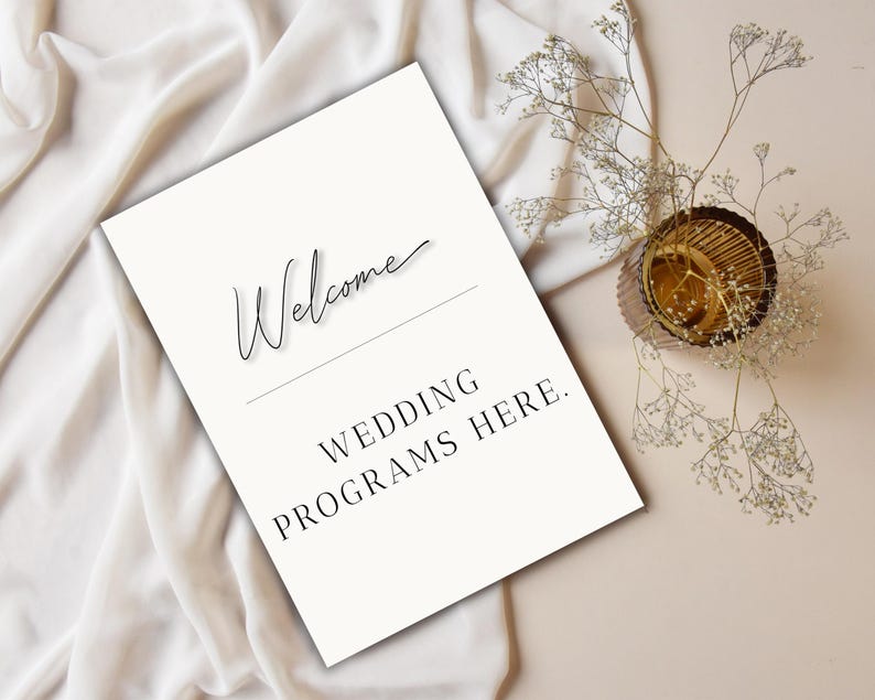Wedding Day of Signage Bundle | Welcome, Seating Chart, Programs, Menus ...