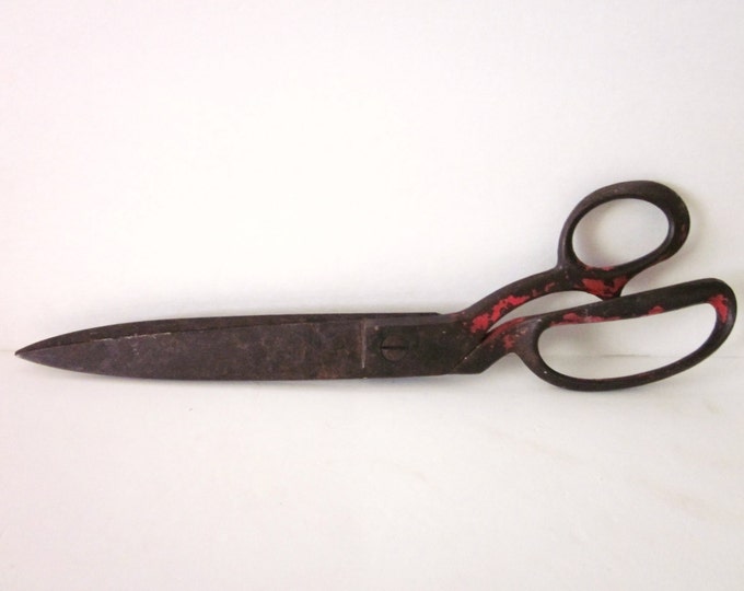 Vintage Industrial Scissors, Chippy Red Handles, Made in Germany - Etsy