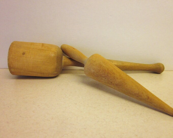 Wooden Pestles Vintage, Kitchen Utensils, Masher and Pointed Cone, Mid Century - Etsy
