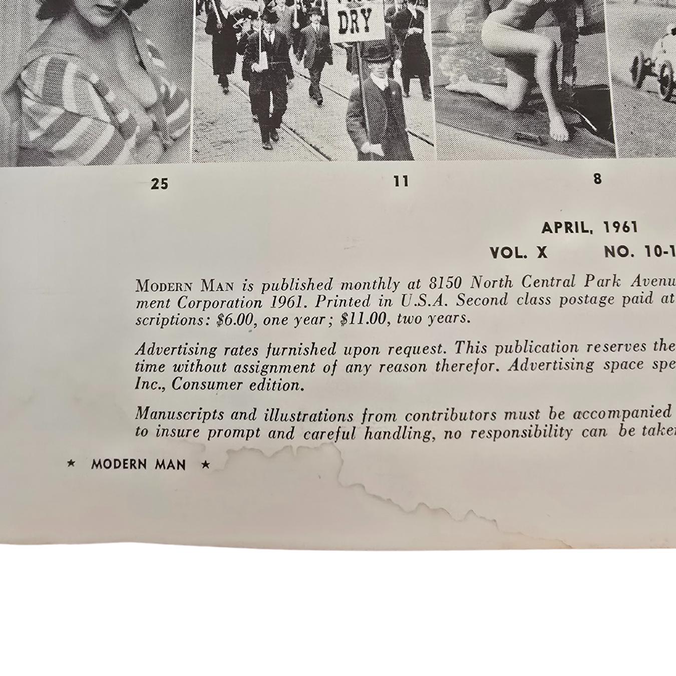 Vintage 1961 April Modern Man Adult Picture Magazine - Etsy