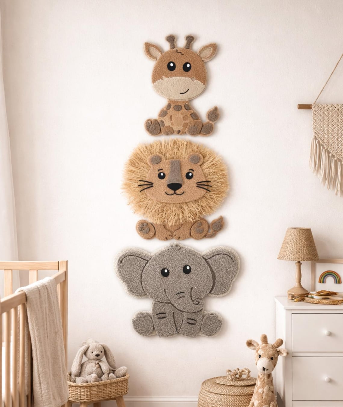 Kids Jungle Animals Decor, Stunning Wall Art Nursery/bedroom Layered ...