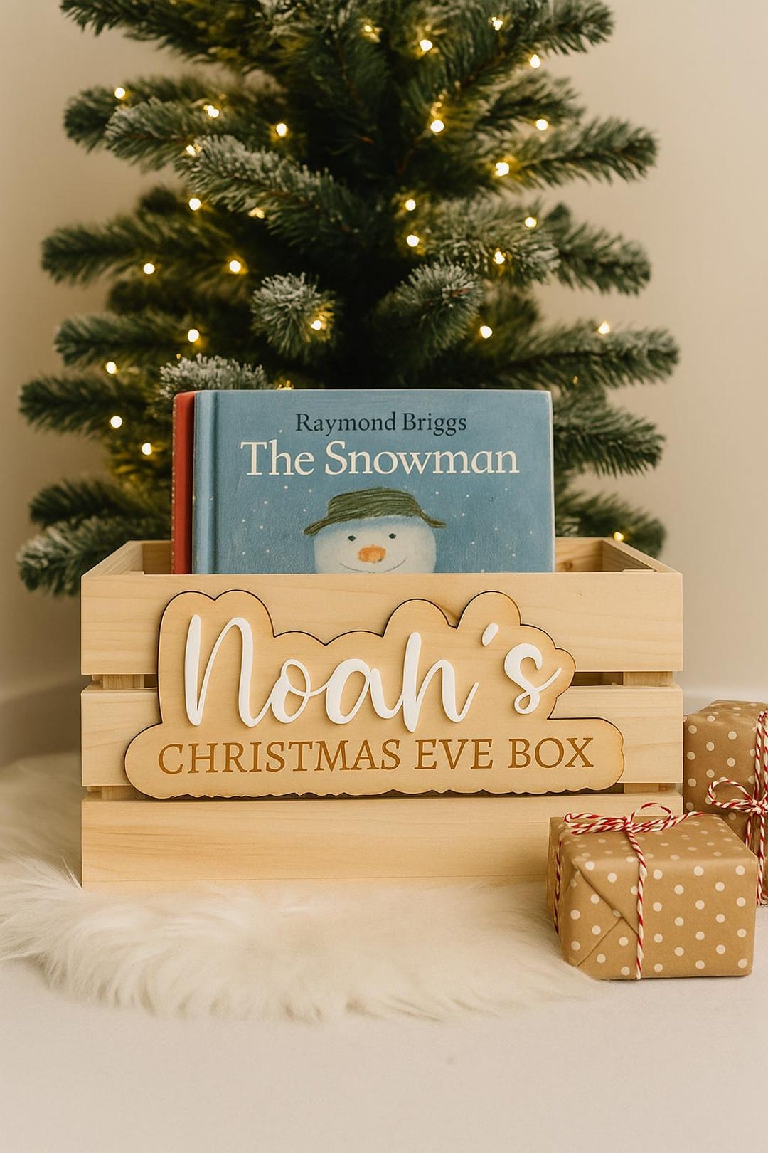 Personalised Christmas Eve Crate Name Plaque. Engraved Wood With Laser ...