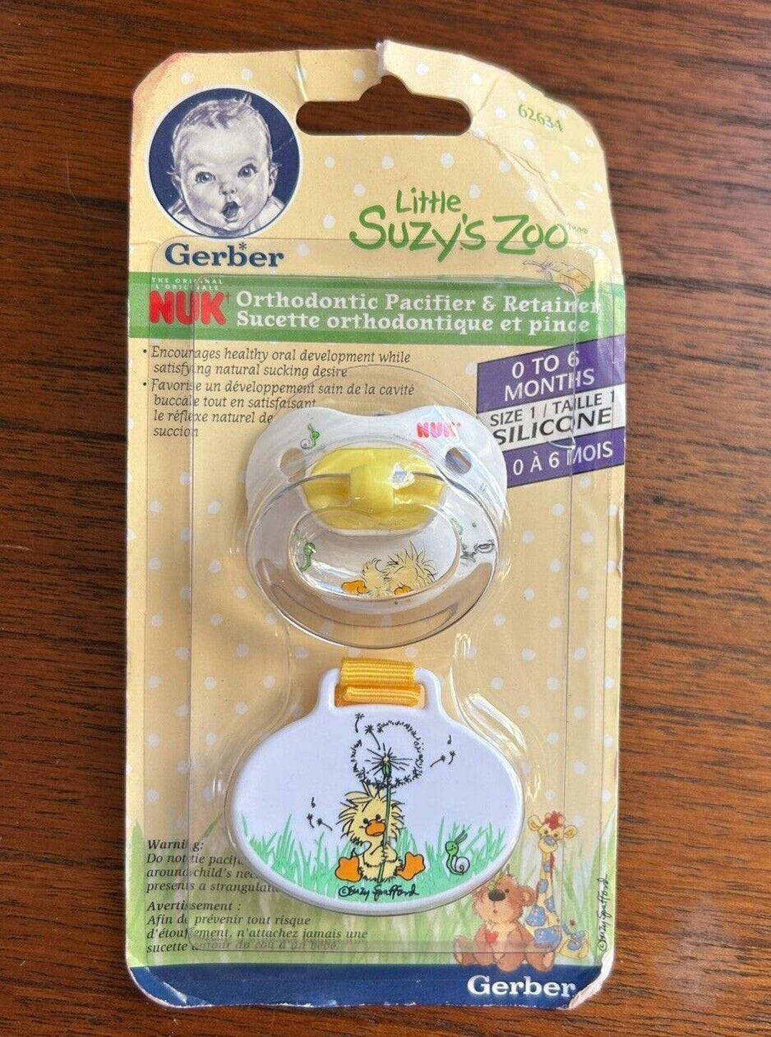 Vintage Gerber Baby Little Suzy's Zoo Duck Nuk Orthodontic Pacifier ...