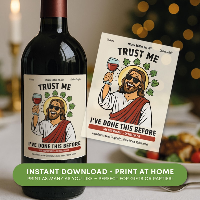 Funny Jesus Wine Labels - Etsy UK
