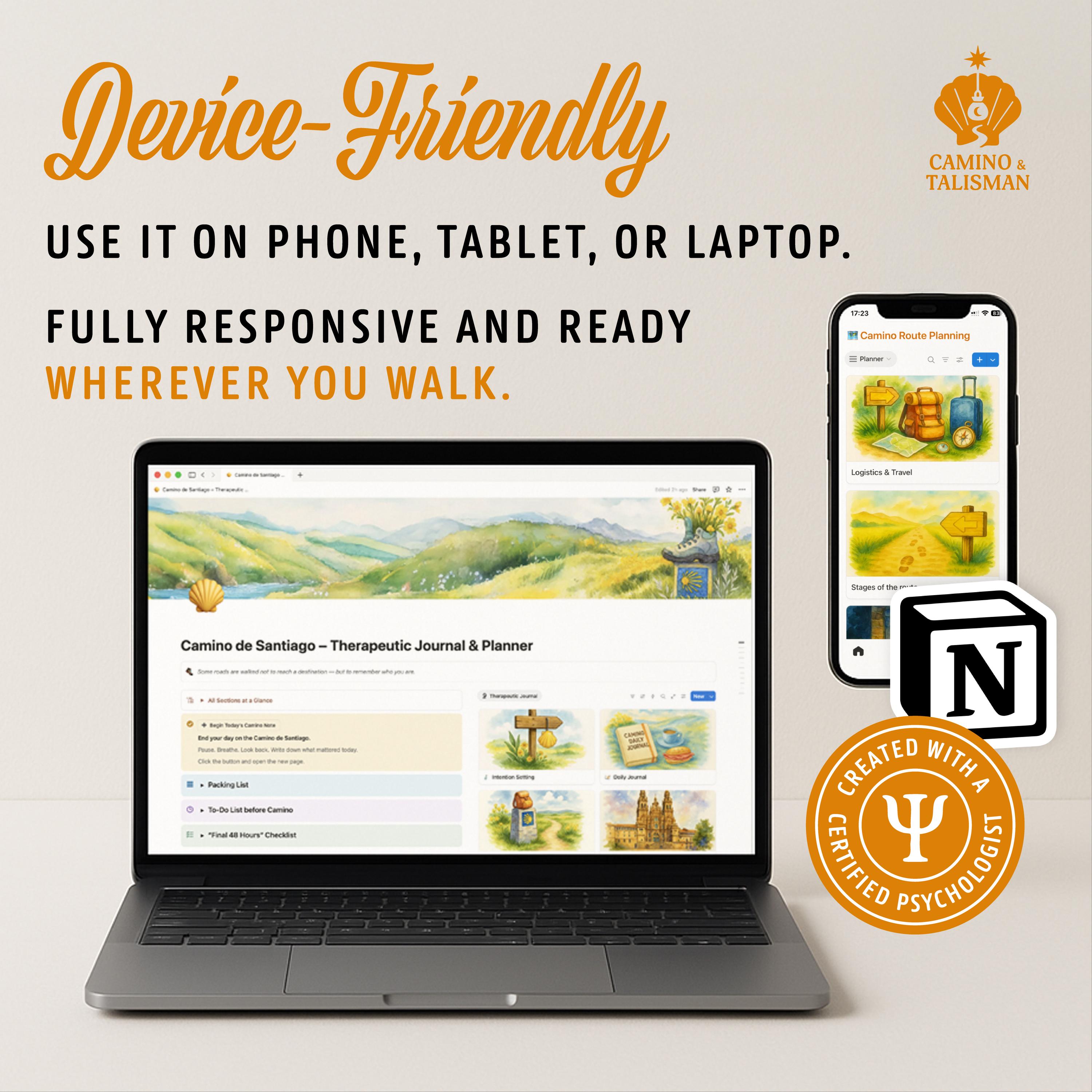 Camino De Santiago Notion Template | Therapeutic Digital Journal ...
