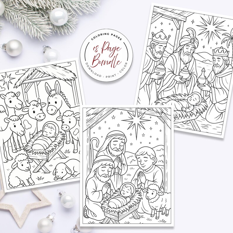 Christmas Nativity Coloring Pages, Christmas Story Coloring Pages for ...