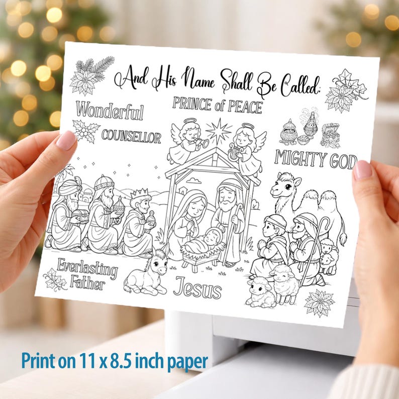 Names of Jesus Coloring Page, Advent Bible Story (digital Download ...