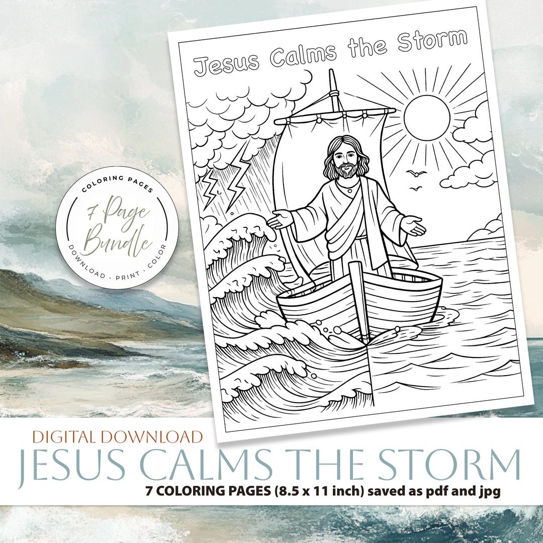 Fascinating Jesus Calms The Storm Coloring Page Images