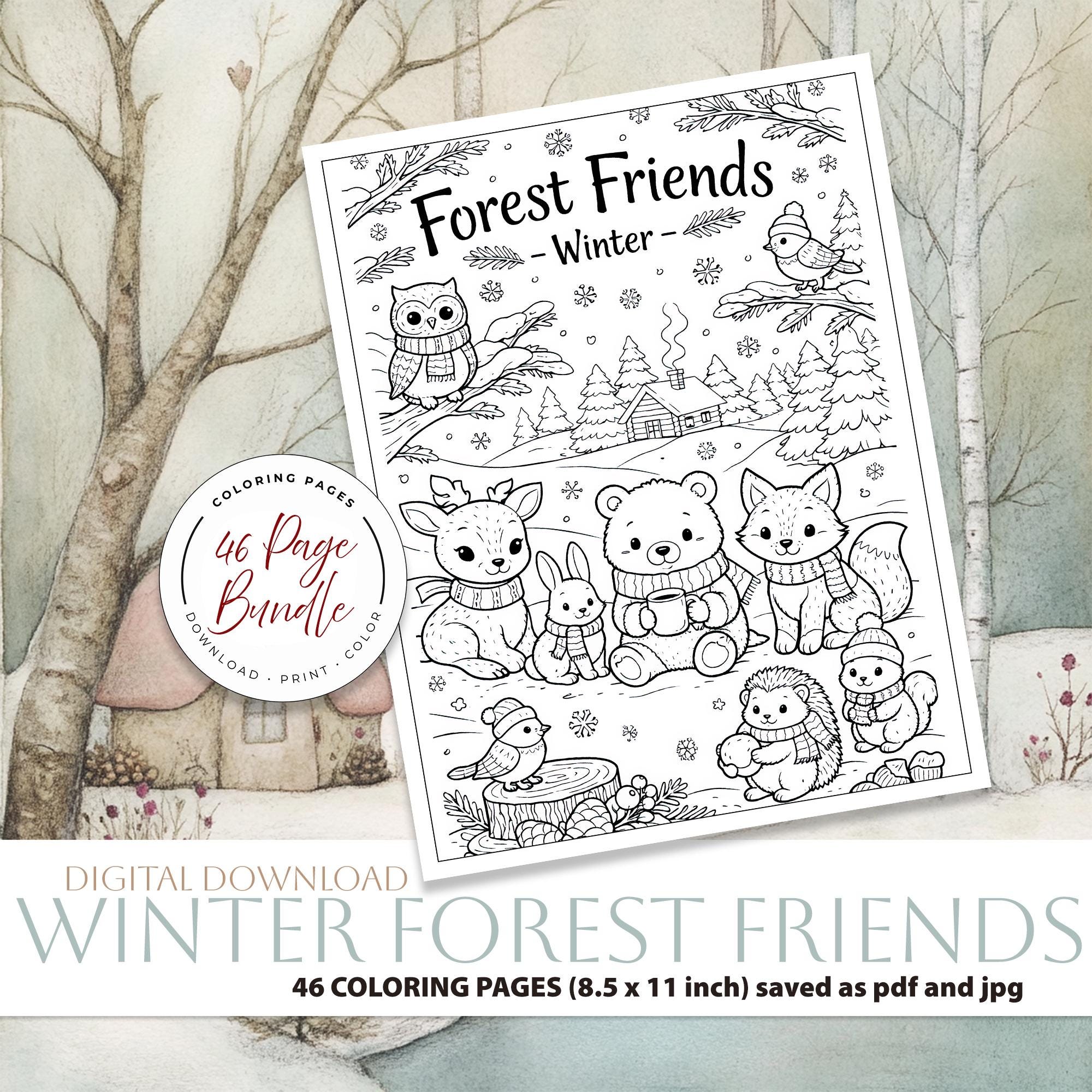Winter Forest Animals Color Pages, Winter Activities, Winter Games ...