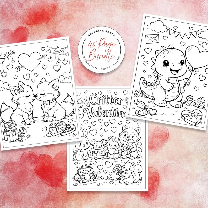 Valentine's Coloring Pages, Valentine's Day Coloring Book, Valentine ...