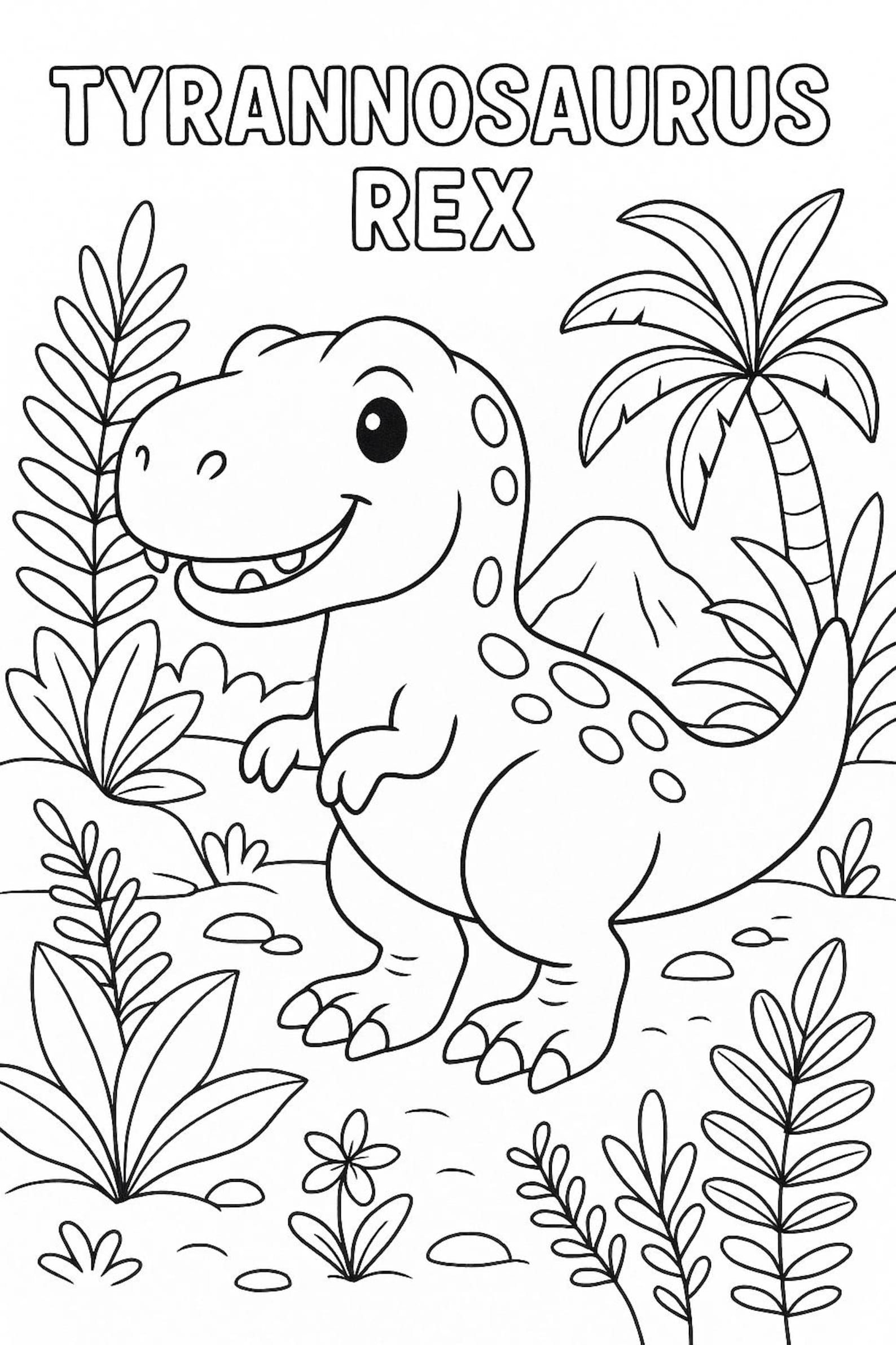Dinosaur Coloring Book for Kids – 25 Pages | Printable PDF | Cute & Fun ...