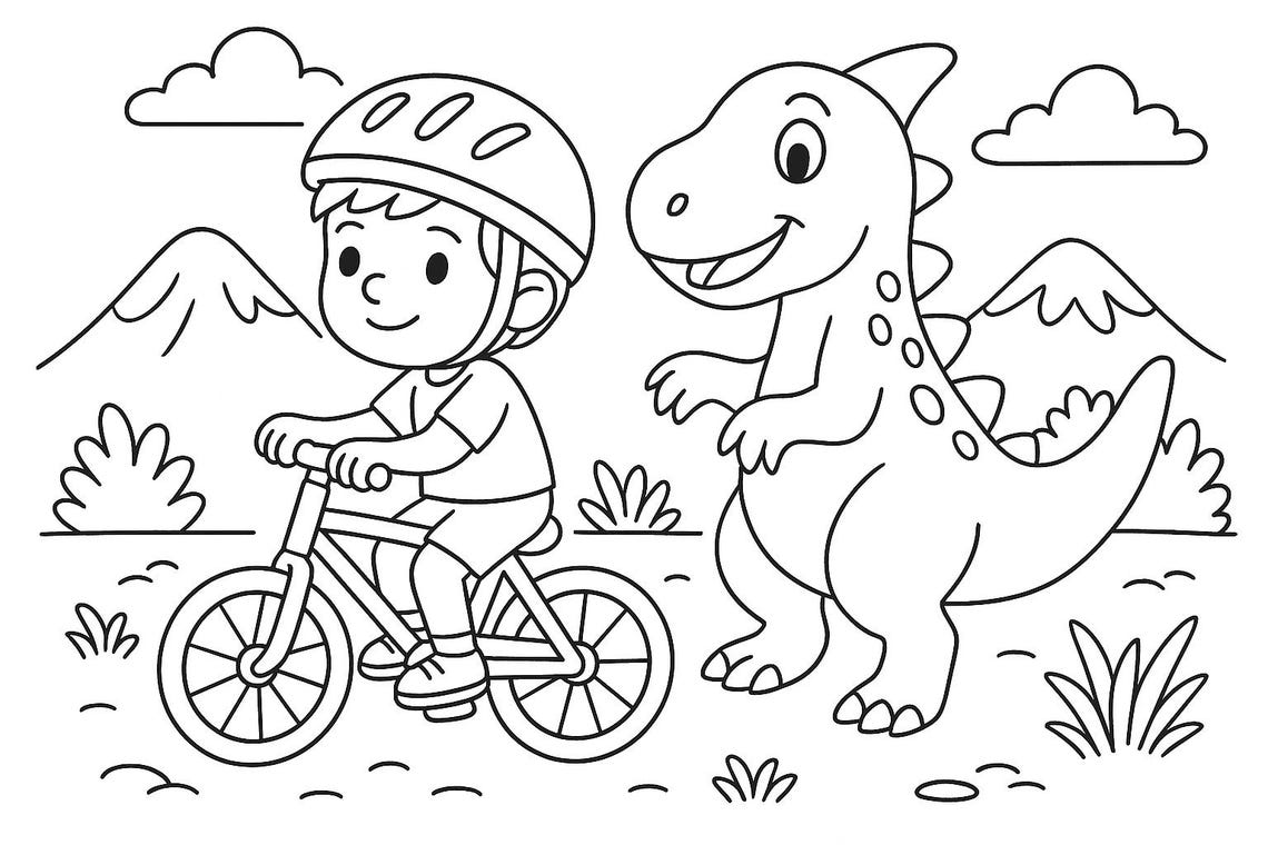 Dinosaur Coloring Book for Kids – 25 Pages | Printable PDF | Cute & Fun ...