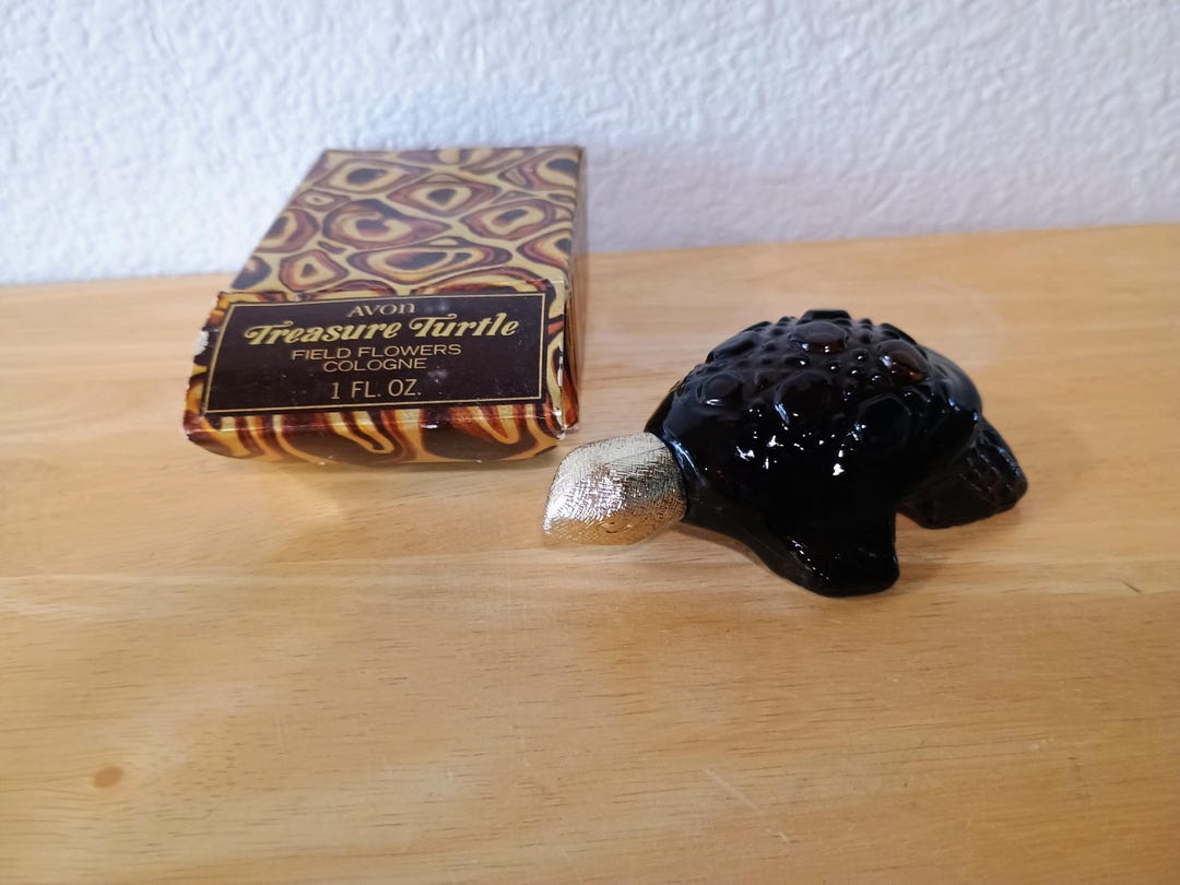 Vintage Avon Treasures Turtle- Birds of Paradise Cologne Bottle 1oz - Etsy