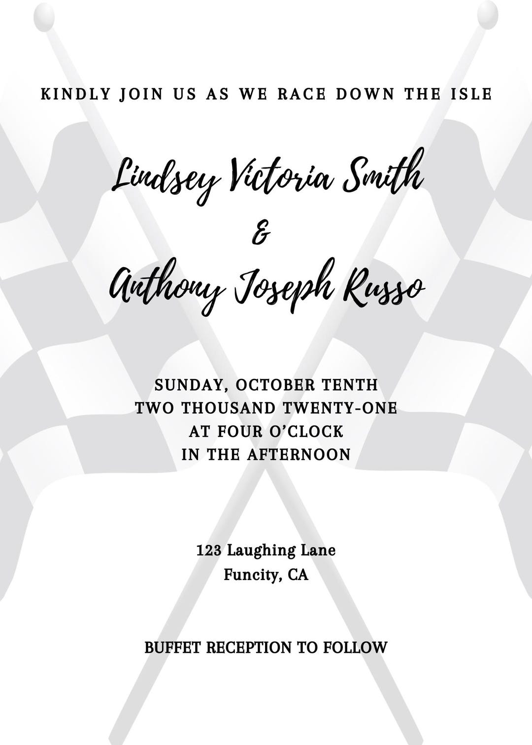 NASCAR Theme Wedding/event Invitation- EDITABLE, Party, Canva ...