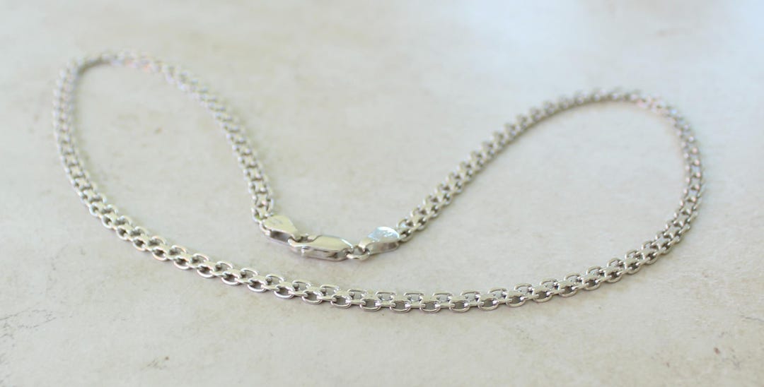 Milor Sterling Silver Chain Necklace 18 4mm Wide Flat Segmented Fancy ...