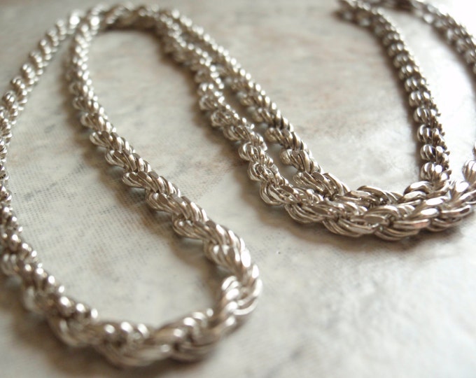 Sterling Silver Heavy Rope Chain 22 Inch 3mm Thick Vintage Estate - Etsy