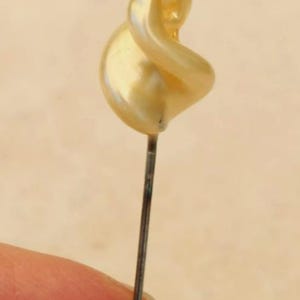 Shell Spiral Hat Pin Long Lapel Pin Inner Whorl White Vintage - Etsy