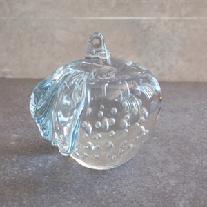 Controlled Bubble Paperweight Clear Glass Apple for the Teacher Vintage ...