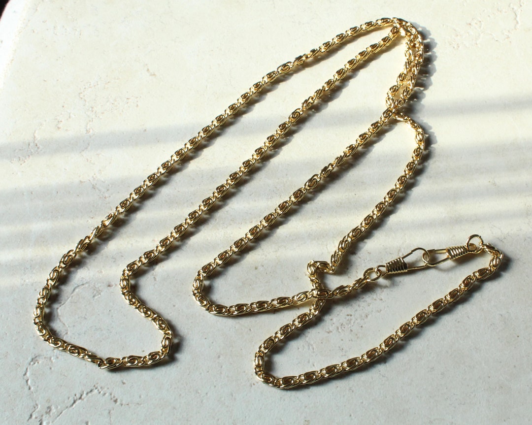 Paperclip Chain Belt or Long Necklace With Spring Snap Clips 47 Vintage ...