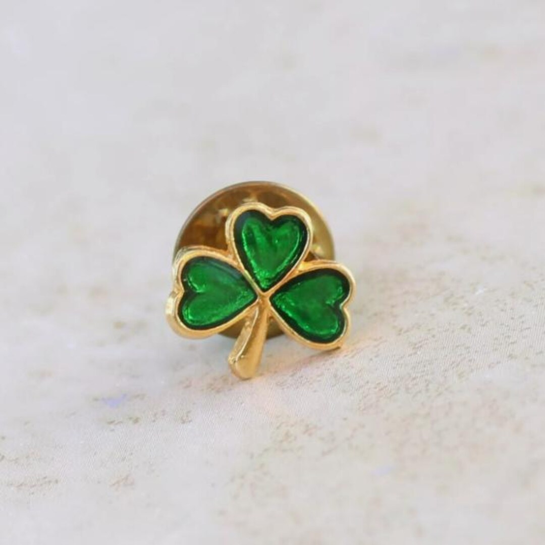 St. Paddy's Day Shamrock Brooch Pin Green Enamel Small Luck O' the ...