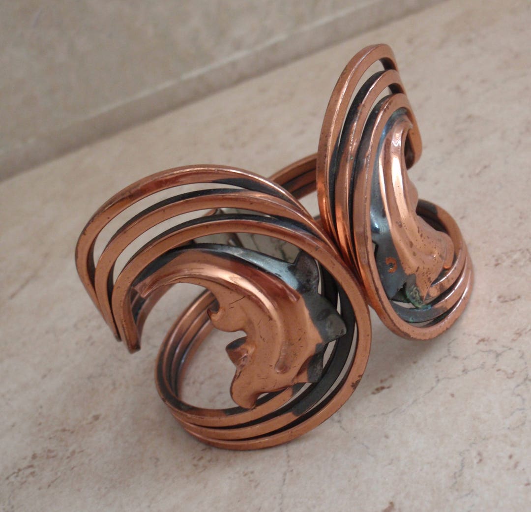 Rame Copper Cuff Bracelet Wide Hinged Mid Century Clamper Vintage - Etsy
