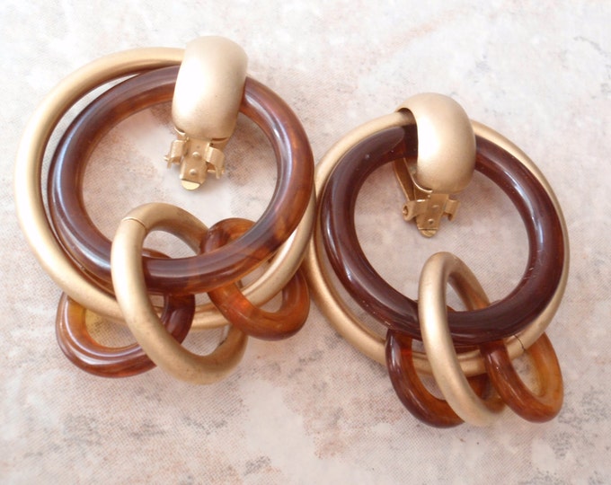 Designer Runway Earrings Laura Vogel New York Clip on Vintage - Etsy