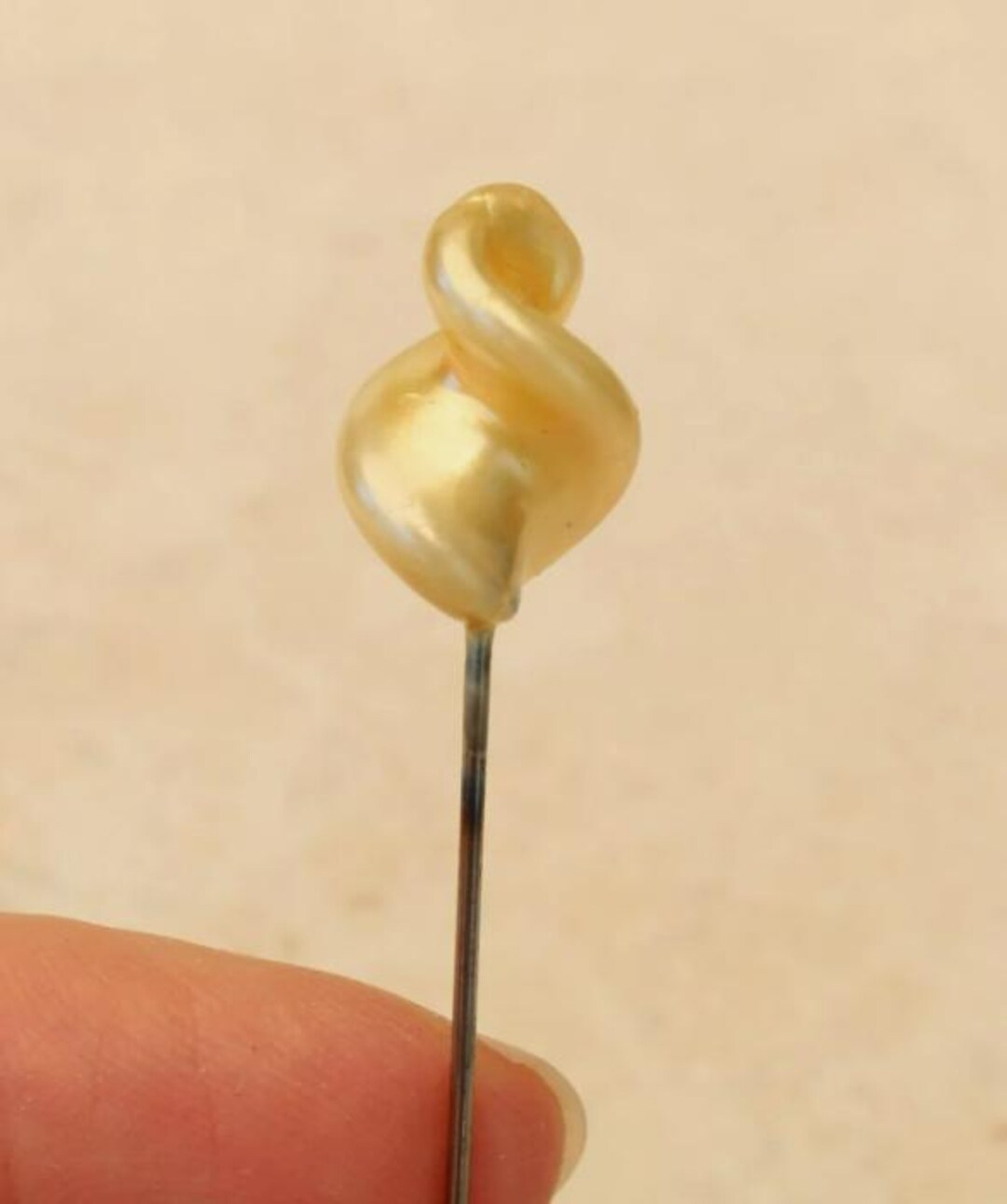 Shell Spiral Hat Pin Long Lapel Pin Inner Whorl White Vintage - Etsy