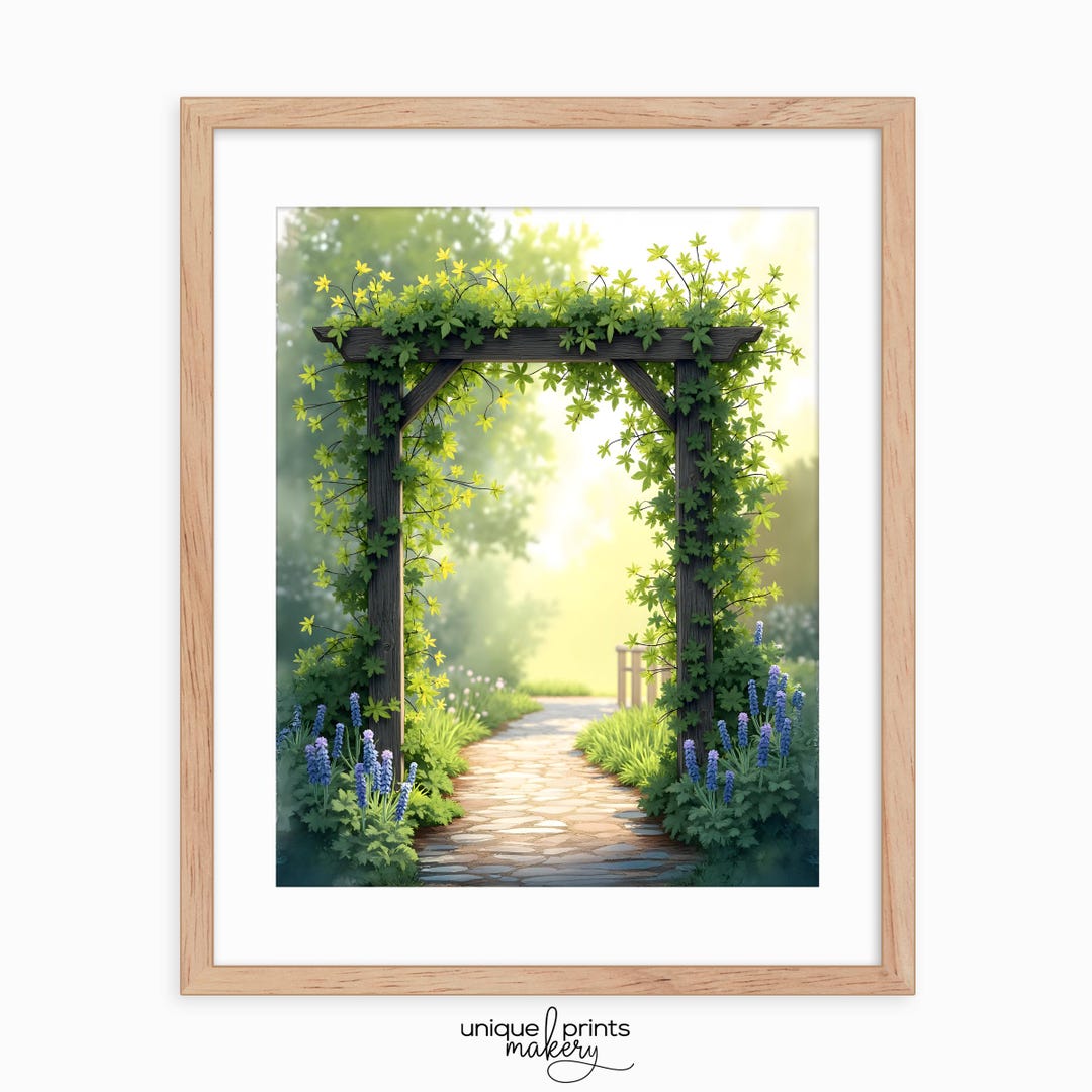 Enchanted Forest Pathway Printable - Lush Green Archway, Spring Garden ...