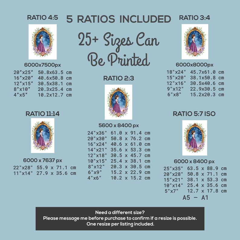 Printable Fairytale Princess Night Sky Art - Enchanted Floral Frame, Magical Wall Decor, Dreamy ...