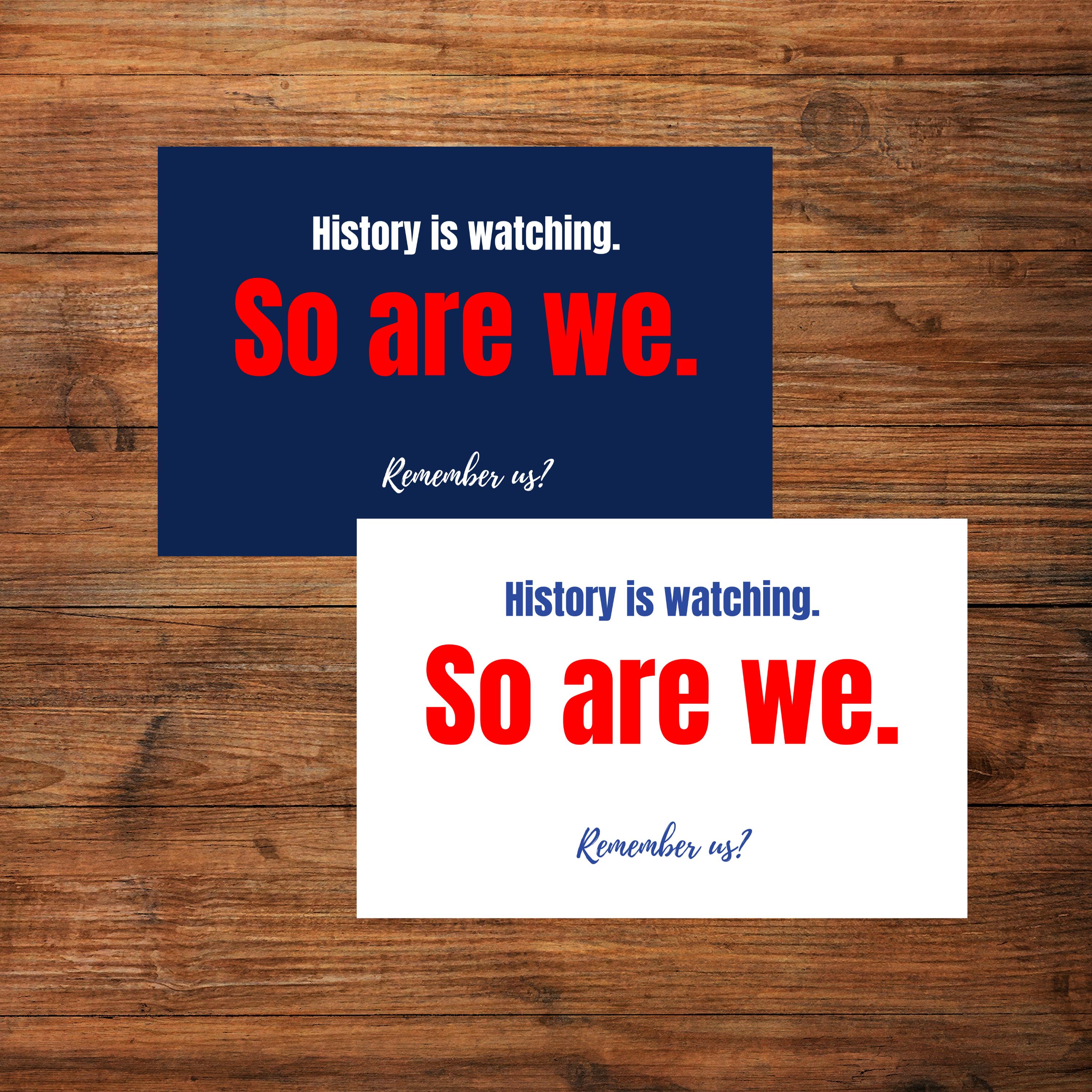 Printable Protest Postcards: History is Watching (digital Download, PDF ...