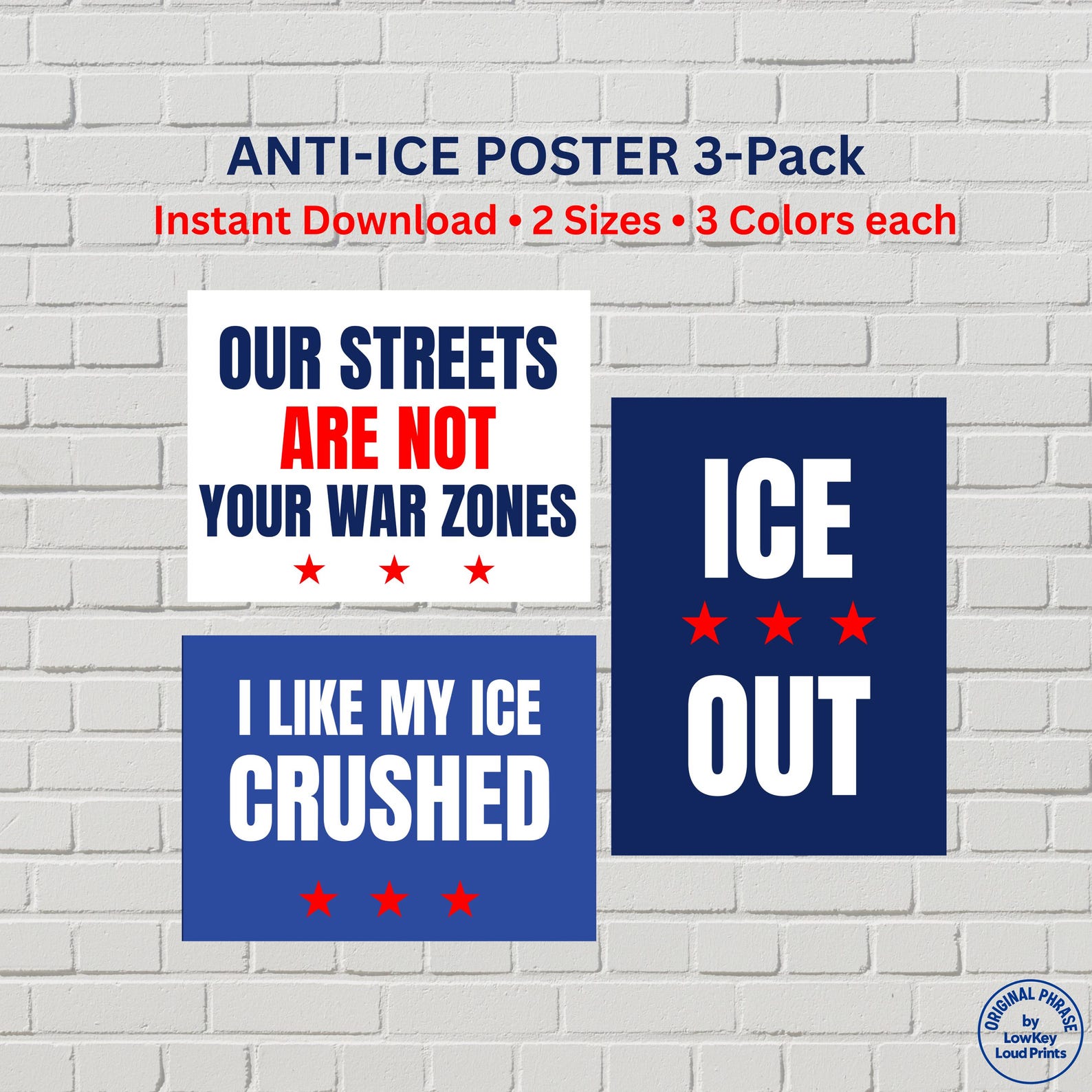 Anti-ice Protest Posters 3-pack – Immigrant Rights Signs (printable PDF ...
