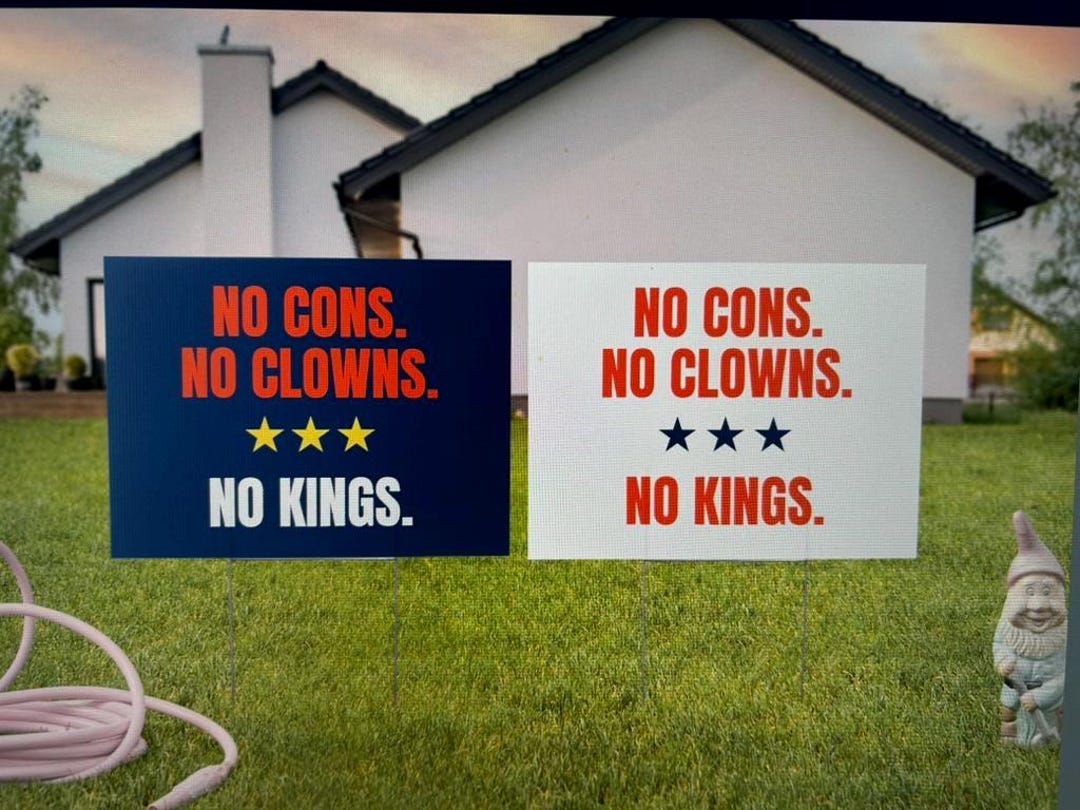 No Kings Lawn Sign - Printable Protest Sign – 4 Digital Files (24x18 ...