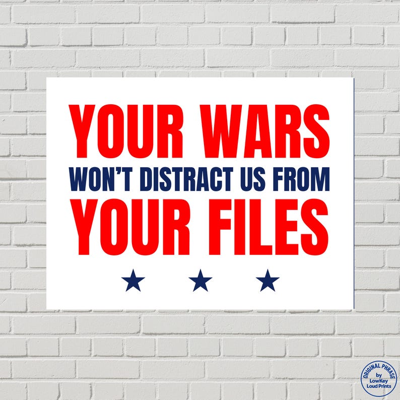 No War Protest Poster, Anti-trump Sign, Epstein Files (printable PDF ...