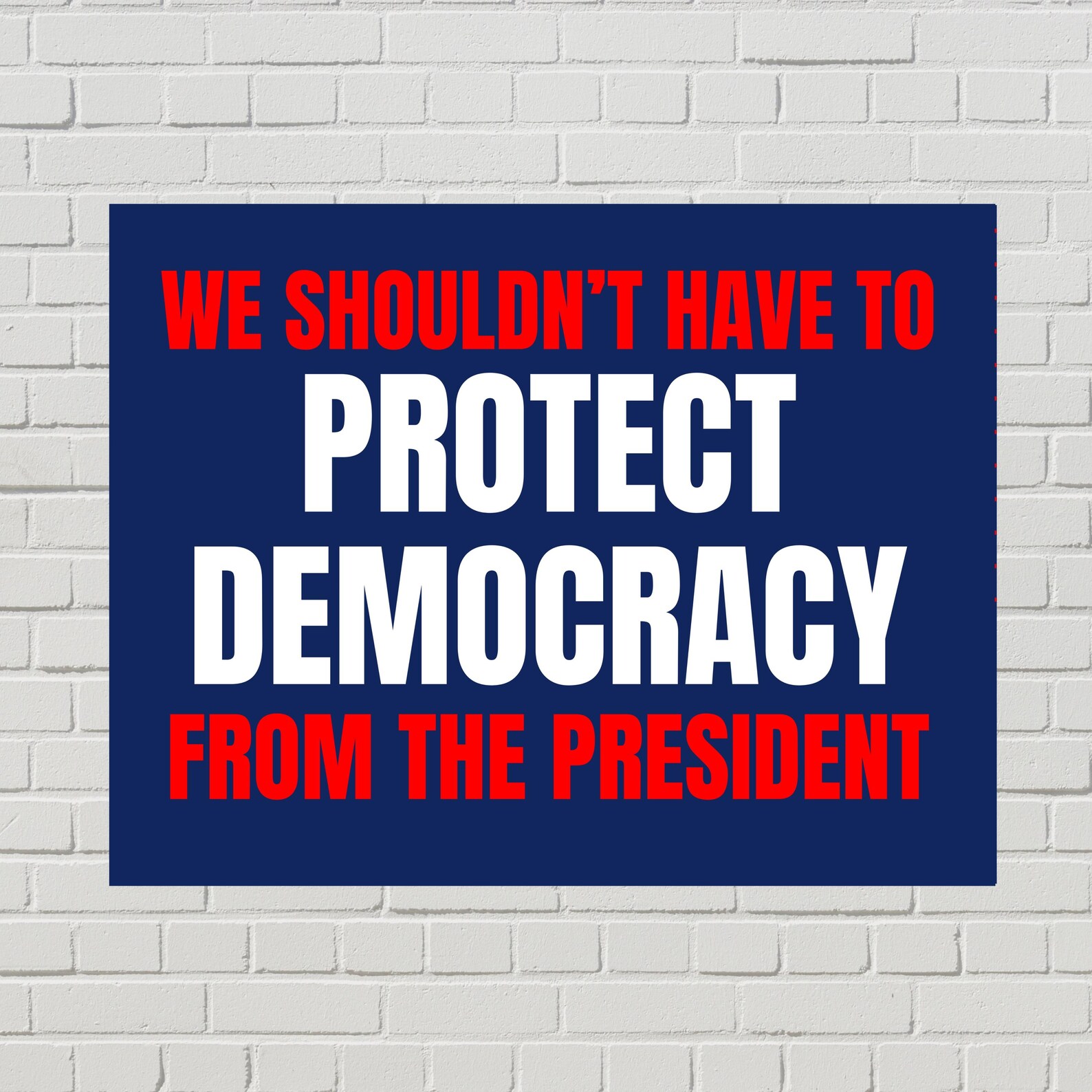 Anti-trump Protest Poster: PROTECT DEMOCRACY March Sign (printable PDF ...