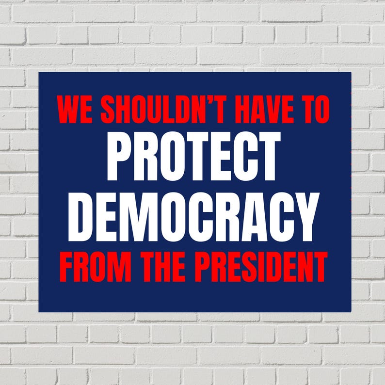 Anti-trump Protest Poster: PROTECT Democracy, March Sign (printable PDF ...