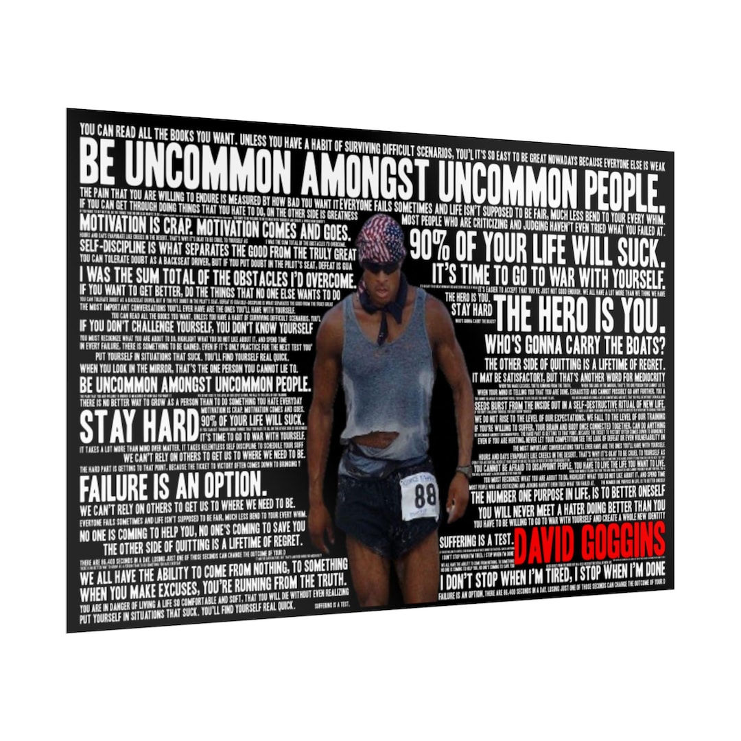 David Goggins Poster, With 50+ of His Most Motivational Quotes - Etsy ...