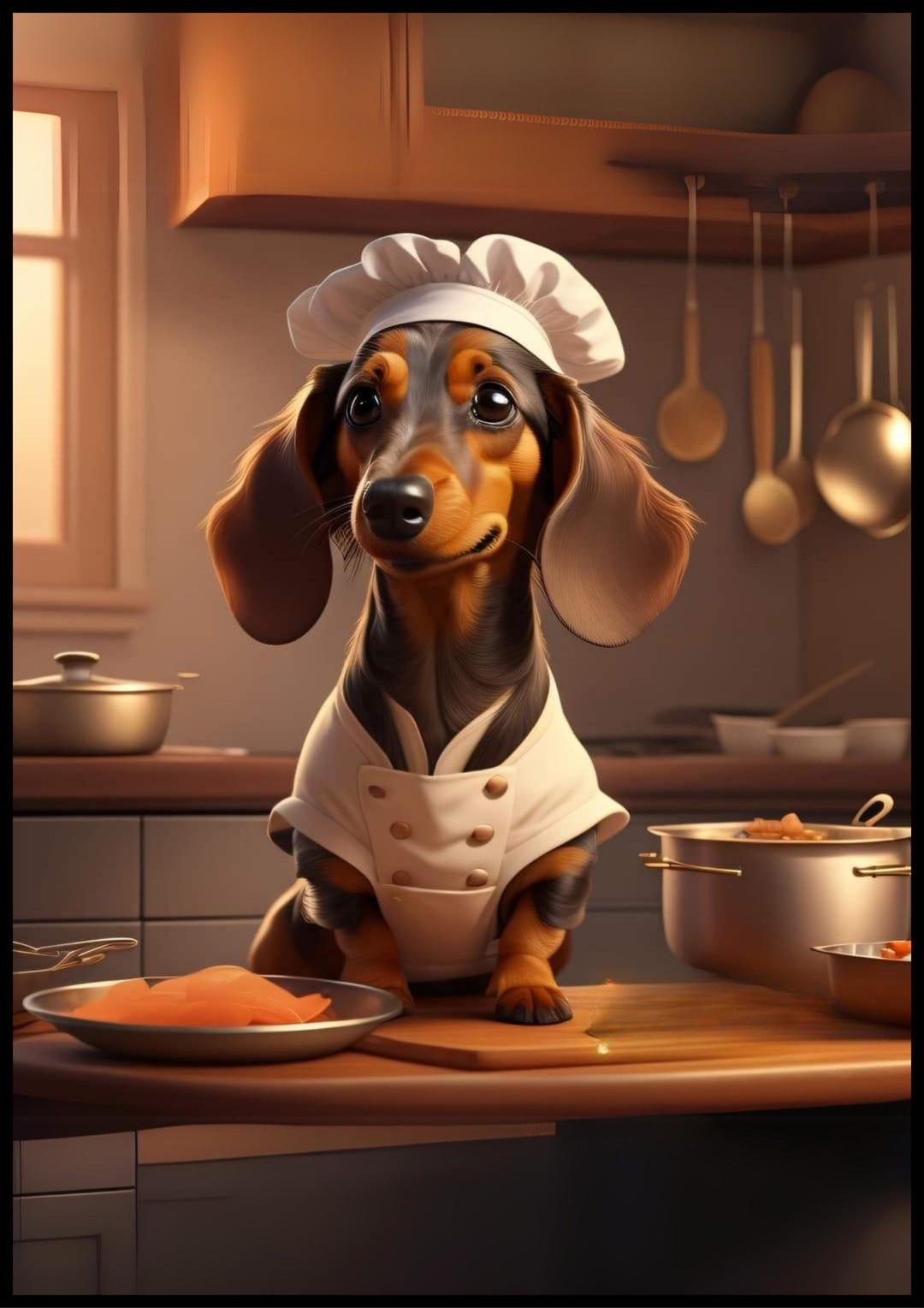 A4 Printable Dachshund Chef Wall Art – Digital Download | Funny Sausage ...