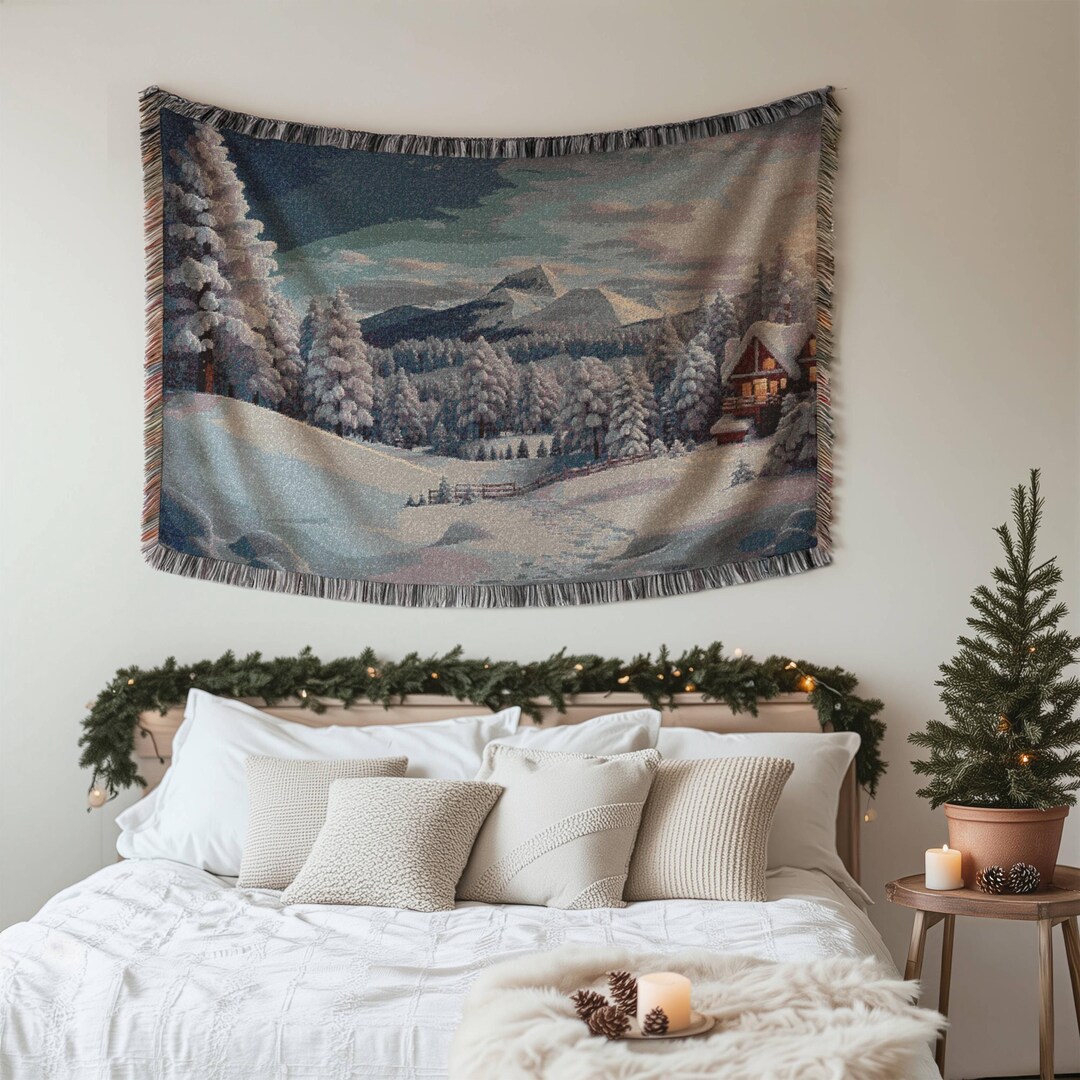Woven Blanket - Cozy Winter Wonderland Home Decor, Soft Throw Blanket ...