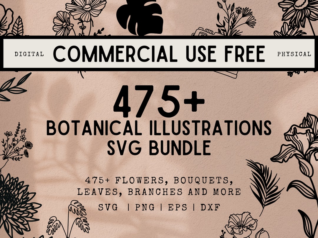 475+ Botanical Illustration SVG Bundle - Flowers, Bouquets, Leaves and ...