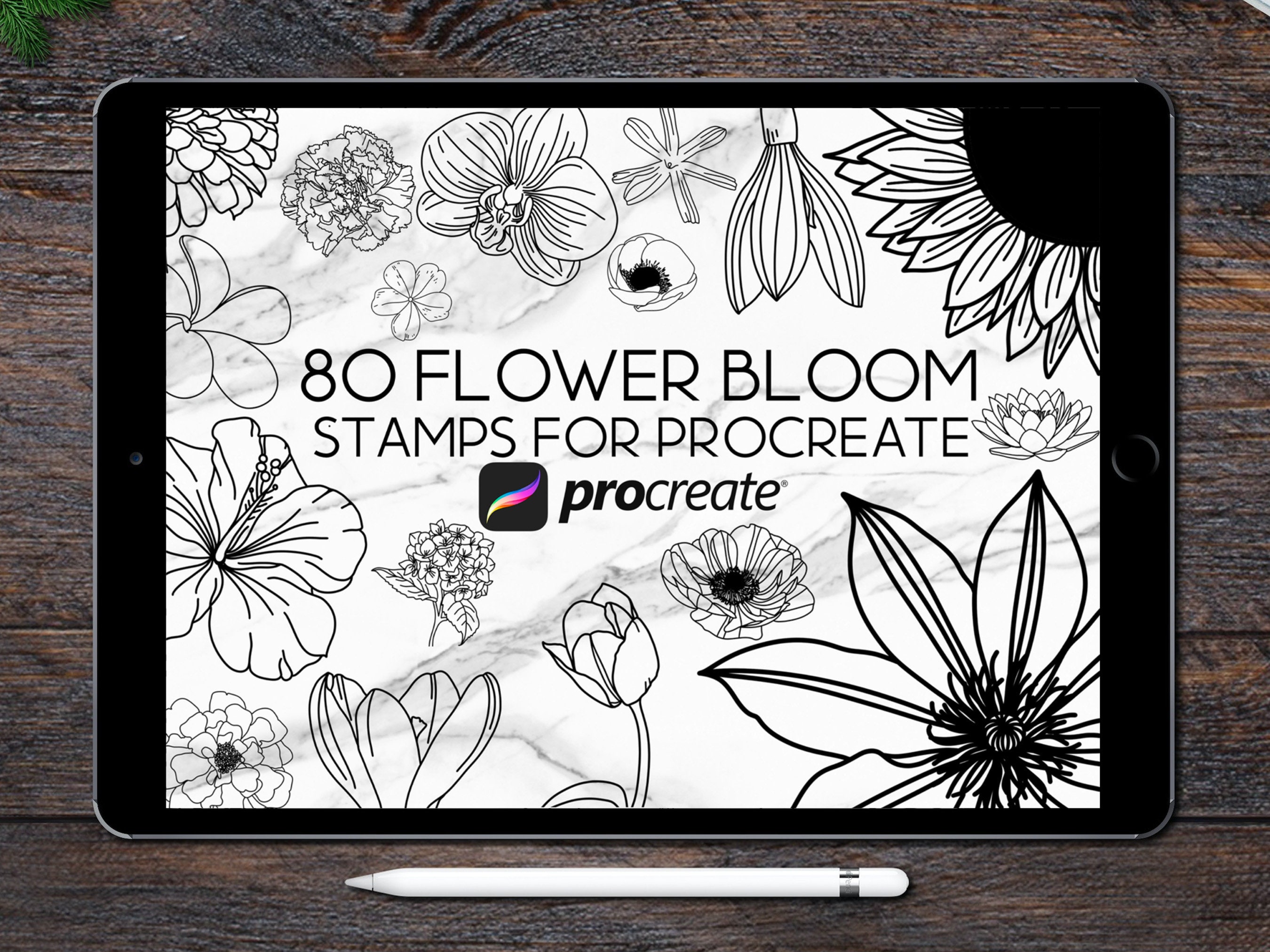 Procreate Flower Bloom Stamps 80 Flower Bloom Image Stamps - Etsy