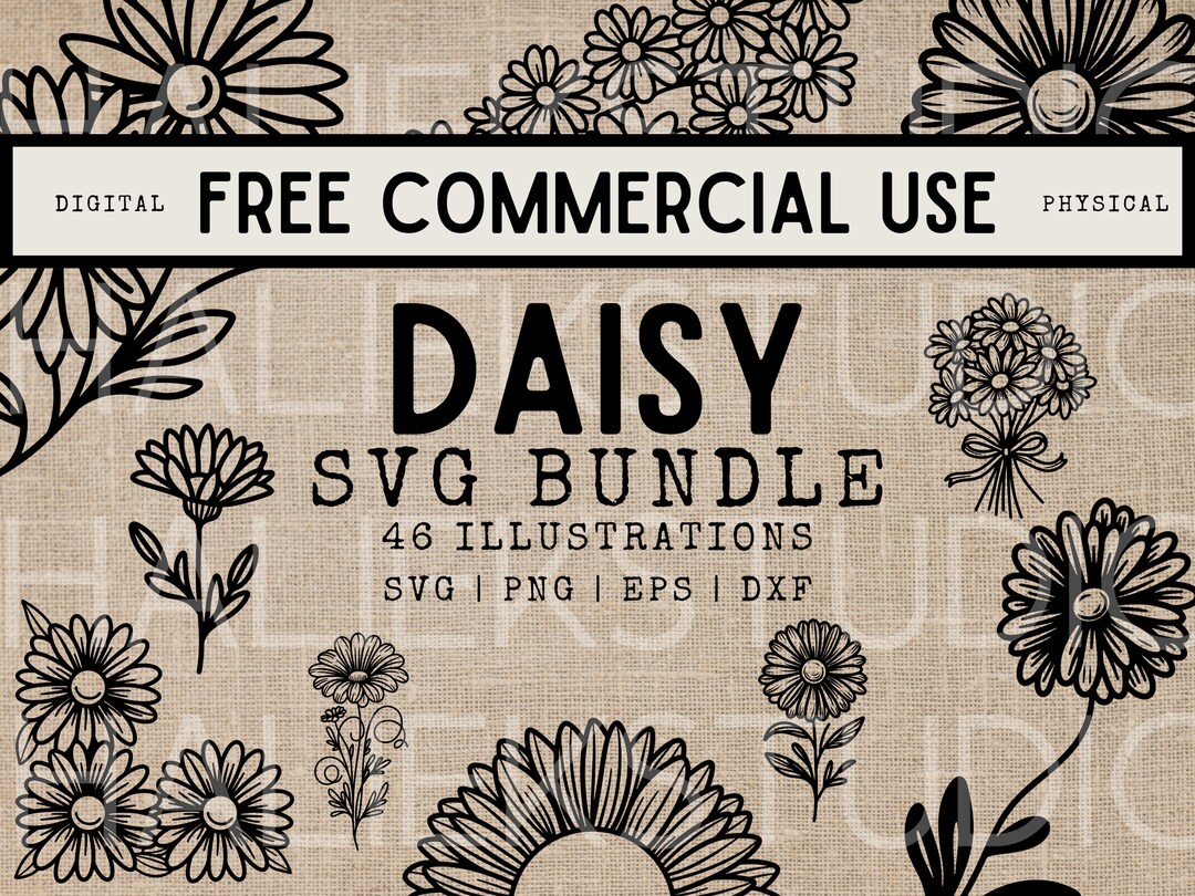46 Daisy SVG Bundle - Daisies Images in SVG, Png, Dxf, or Eps Files to ...