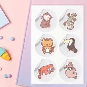 42 Jungle Animals Svg Bundle - Cute Kawaii Style Safari Animal Images ...