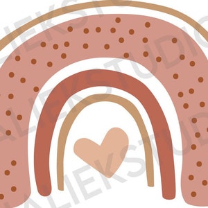 16 Earthy Pink Boho Rainbow Svg, Boho Rainbow Clipart, Rainbow Cricut ...