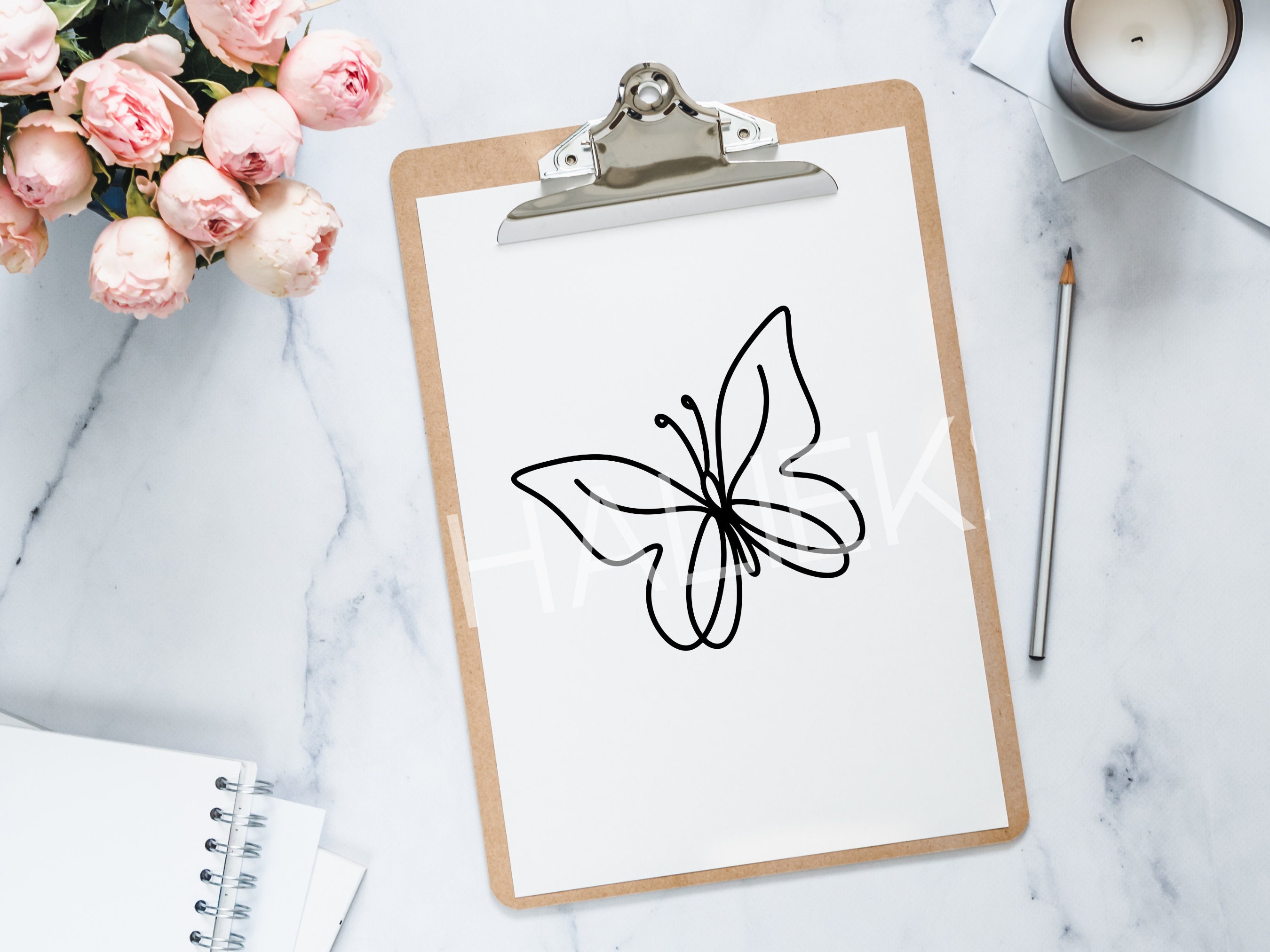 45 Line Art Butterfly Svgs: Continuous Monoline Clip Art (digital ...