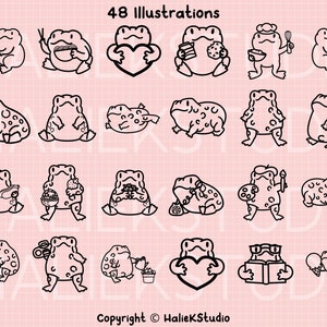48 Cute Frog and Toads SVG Bundle - Cute Kawaii or Chibi Frog and Toad ...
