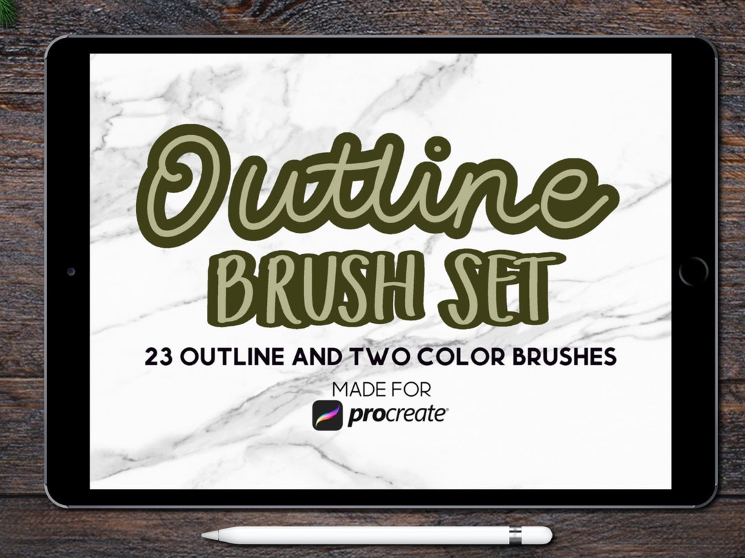 Procreate Outline and Two Color Brush Set 23 Brushes for Procreate - Etsy