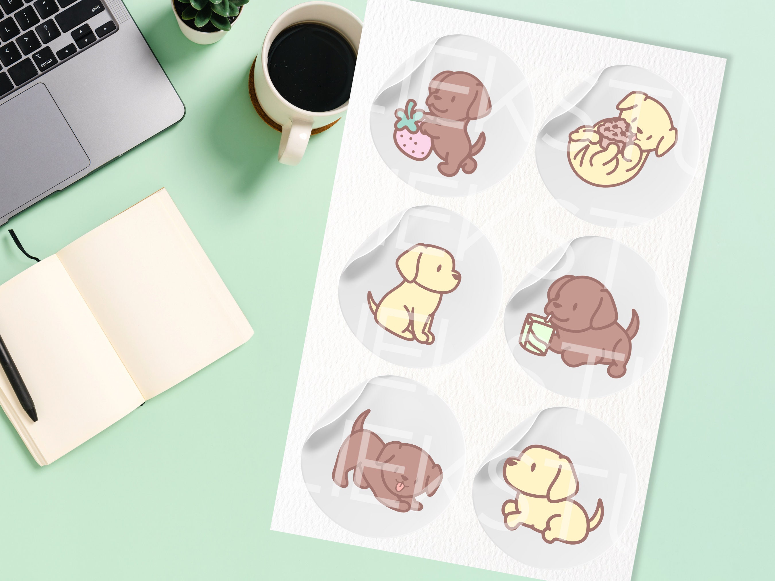 45 Cute Labradors Premium Clip Art Bundle Cute Kawaii or Chibi Full ...